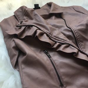 Rue21 | Jackets & Coats | Blush Faux Leather Ruffle Jacket | Poshmark